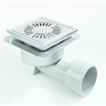 RVS Vloerput met RVS rooster nr. 782.203.075S 200mm75-110mm - DYK